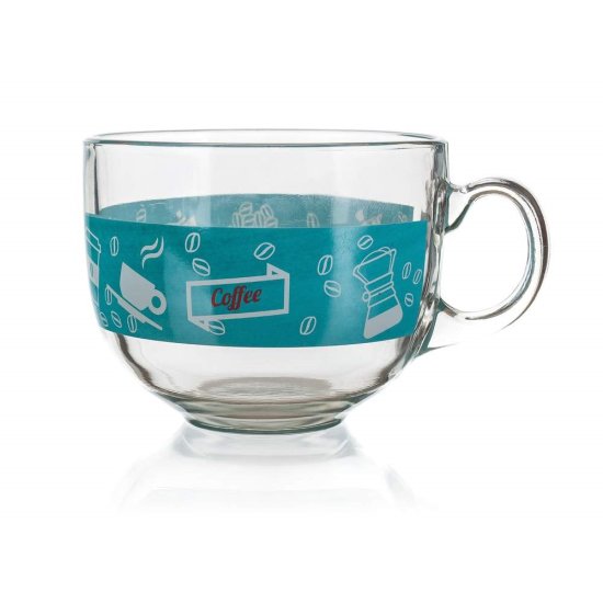Banquet Stekleni vrč MALAGA za kavo jumbo 435 ml komplet 4 mimovrste