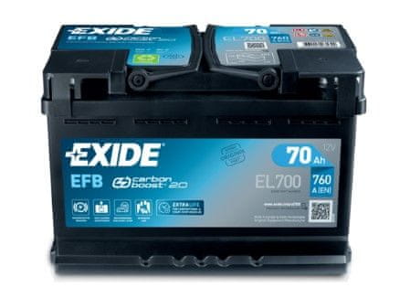 Exide EFB EL700 akumulator, 70 Ah, D+, 760 A(EN), 278 x 175 x 190 mm ...