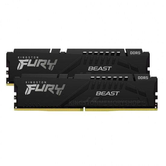 Kingston FURY Beast Black RAM pomnilnik, 32 GB, 5600MT/s, DDR5, CL36, DIMM, 2 kos (KF556C36BBEK2 ...