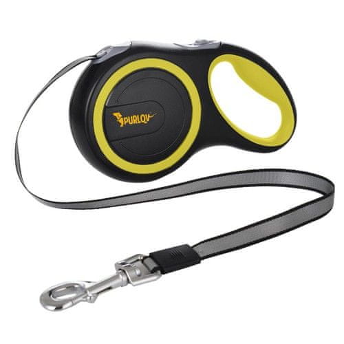 Volino Raztegljiv flexi povodec za pse do 50 kg - 8m črna/rumena ...