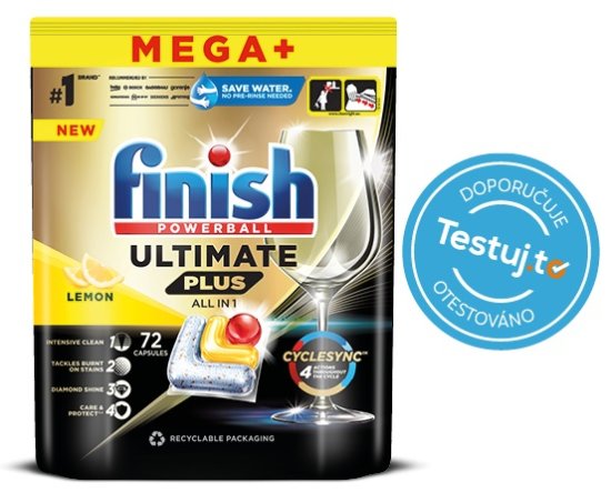 Finish Ultimate All in 1 kapsule za pomivalni stroj, limona, 72 kosov ...