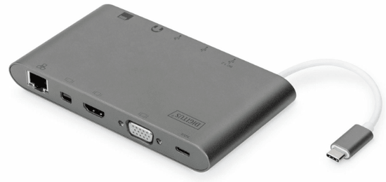 Digitus priklopna postaja, USB 3.1 TipC, 11-port, 4K, siva (DA-70875 ...