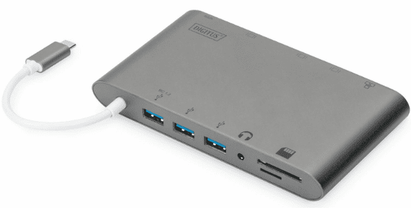 Digitus priklopna postaja, USB 3.1 TipC, 11-port, 4K, siva (DA-70875 ...