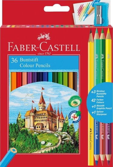 Faber-Castell barvice 36 kosov + svinčnik, svinčnik in duo barvice ...