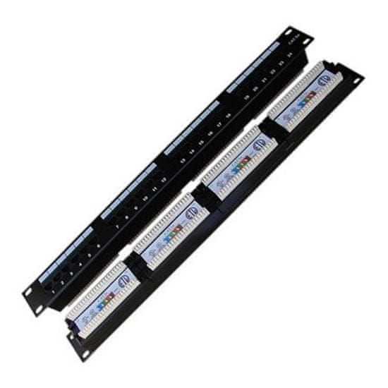DATACOM Patch panel 19" UTP 24 portov CAT5E DUAL 1U BK (4x6p) | mimovrste=)