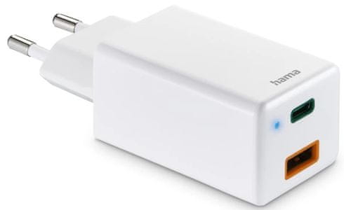 Hama 00201643 polnilec, 65 W, 1xUSB-C PD, 1xUSB-A QC, bel | mimovrste=)