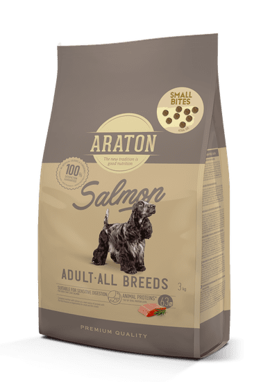 Araton Hrana za odrasle pse vseh pasem Losos - majhni briketi 3kg ...