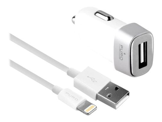 Puro Mini Compact Lightning 1A avtopolnilec, bel | mimovrste=)