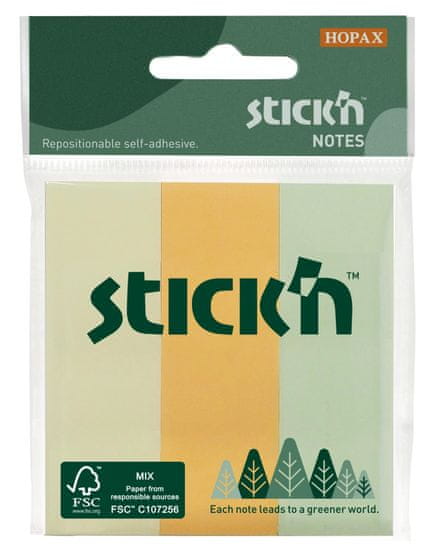 HOPAX Stick'n by Markerji Stick'n by FSC - 76 x 25 mm, 3x50 listov ...