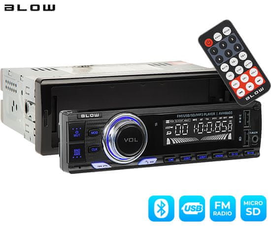 Blow AVH8603 avto radio, 1-DIN, RDS, Bluetooth, 4x60 W, daljinec ...