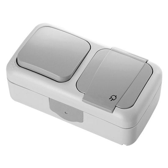 Panasonic Set PALMIYE N/O enopolno+šuko horizontalni 10A+16A siv IP54 ...