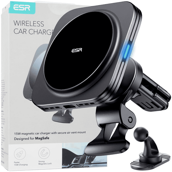 ESR ESR HALOLOCK MAGNETIC QI2 AVTOMOBILSKO DRŽALO Z INDUKTIVNIM POLNILNIKOM MAGSAFE 15W ZA ...