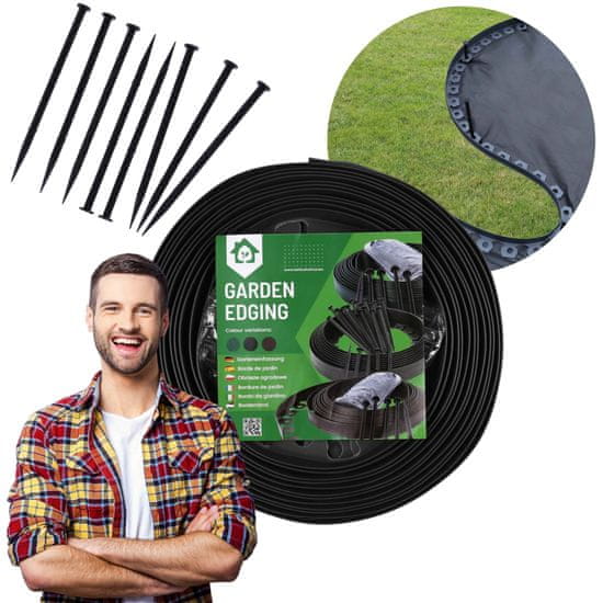 Bellushortus Črna vrtna obroba 55 mm + sidra | mimovrste=)