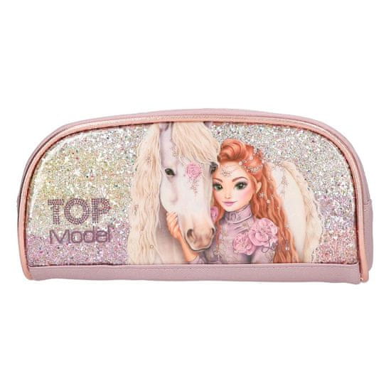 Top Model Jednoduchý penál , Lexy s koněm, růžový s flitry | mimovrste=)
