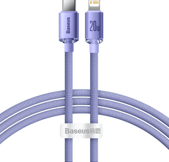 BASEUS kabel USB Tip-C - Lightning, 1,2m, 20W, vijoličen (CAJY000205 ...