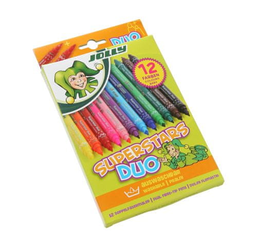 Jolly Flomastri Superstar Duo 12/1, kartonska embalaža | mimovrste=)