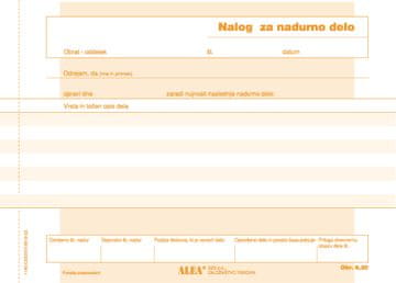 Alea Nalog za nadurno delo - samokopirni | mimovrste=)