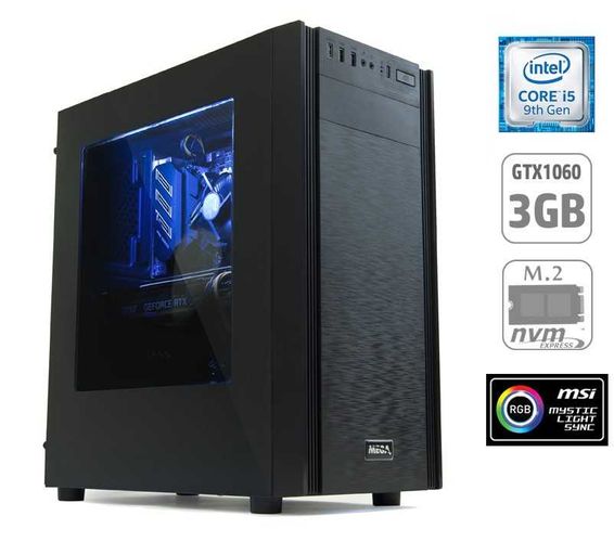 MEGA namizni računalnik 6000X i5-9400F/8GB/SSD250GB+1TB/GTX1060/FreeDOS ...