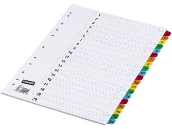 Staples register, A4, oštevilčen 1-20, bel | mimovrste=)