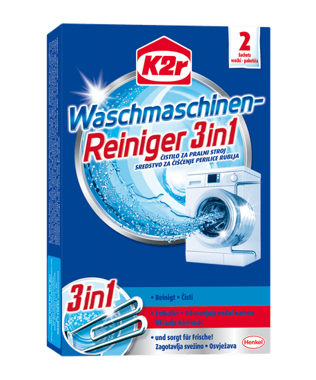 K2R Washing Machine Cleaner čistilo za pralni stroj, 2 vrečki, 3 v 1 ...