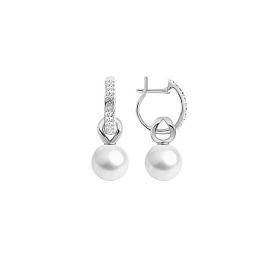 JVD Srebrni okrogli uhani s pravimi sladkovodnimi biseri ...