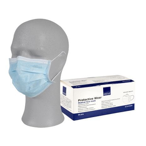 IIR zaščitna maska z elastiko, troslojna, 50/1, modra | mimovrste=)