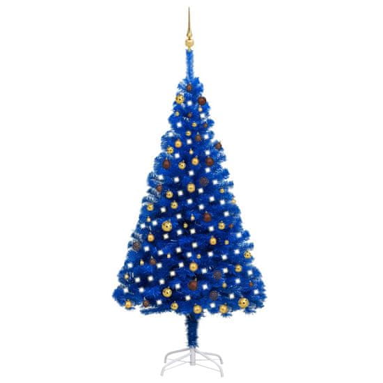 Vidaxl Umetna novoletna jelka z LED lučkami in bučkami modra 210 cm ... Vidaxl Umetna novoletna jelka z LED lučkami in bučkami modra 210 cm ...