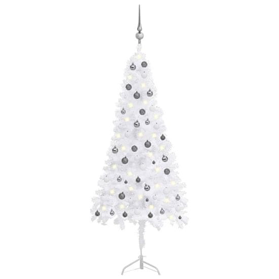 shumee Kotna novoletna jelka z LED lučkami in bučkami bela 210 cm ... shumee Kotna novoletna jelka z LED lučkami in bučkami bela 210 cm ...