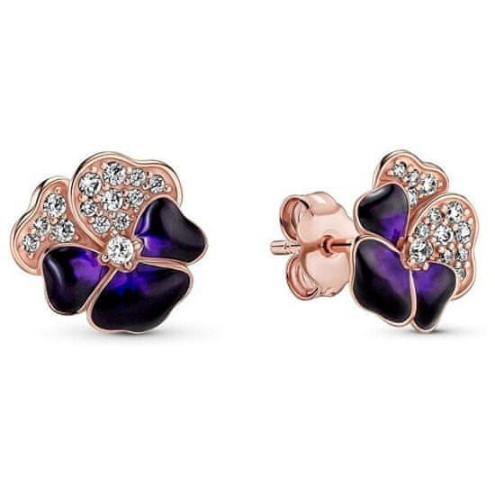 Pandora Nežni bronasti uhani Violets 280781C01 | mimovrste=)