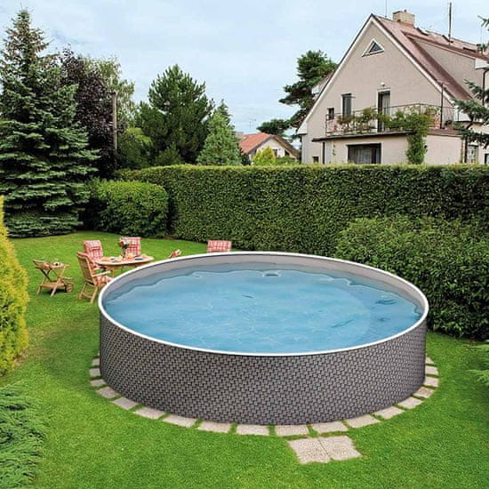 AZURO Bazen AZURO RATAN ROUND 5 x 1.2 m, iz pločevine | mimovrste=)