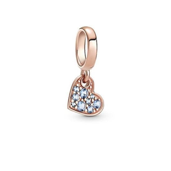 Pandora Romantični bronasti obesek, svetlo modro vrtnično srce ...