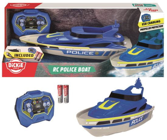 Dickie RC policijski čoln, 2kan, 33cm | mimovrste=)