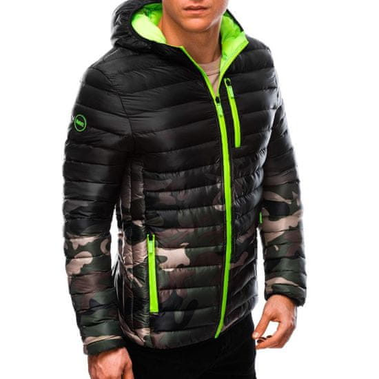 OMBRE Moška prešita jakna KOHEN zelena/kamnita MDN10781 | mimovrste=)