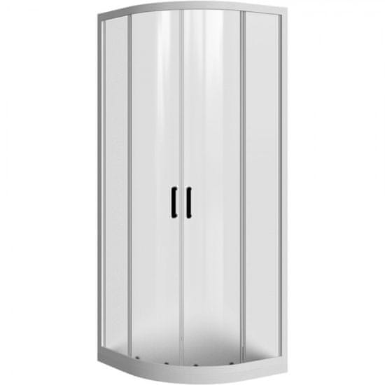 Armal Polkrožna tuš kabina z drsnimi vrati DOMINO 100, beli profili ...