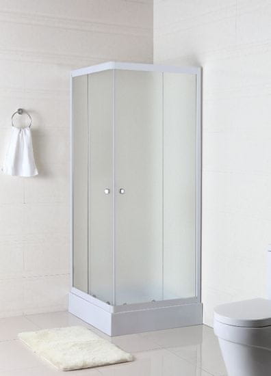 Armal Pravokotna tuš kabina BASIC 90X75, beli profili, mat steklo, 5 mm ...