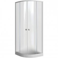Armal Polkrožna tuš kabina BASIC 90, beli profili, mat steklo, 5 mm ...