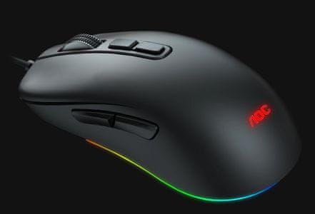 AOC GM300 gaming miška, 6.2K DPI, RGB, USB, črna (GM300B) | mimovrste=)