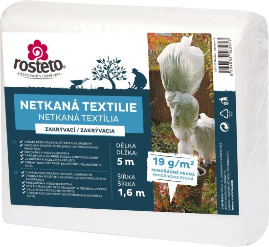 Rosteto Neotex / netkani material - bela 19g širina 5 x 1,6 m | mimovrste=)