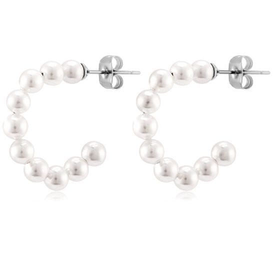 Troli Jekleni obročasti uhani z biseri VAAJDE201396G | mimovrste=)