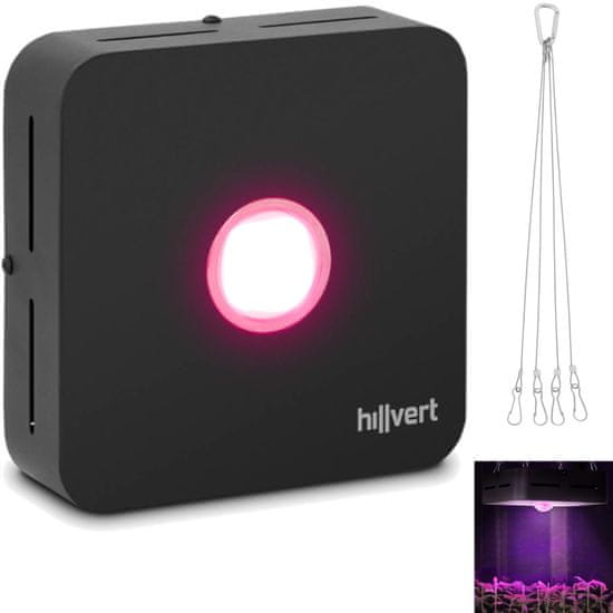 NEW Svetilka za rast rastlin polnega spektra 20 x 20 cm 1 LED 50 W črna