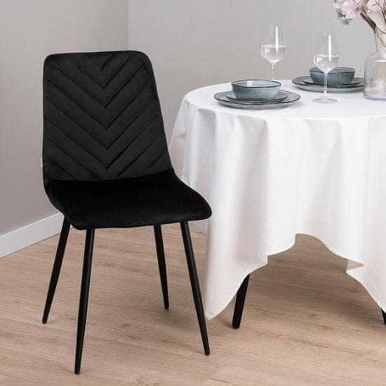 Homla GUNHILD velur stol črne barve 44x57x88 cm | mimovrste=)