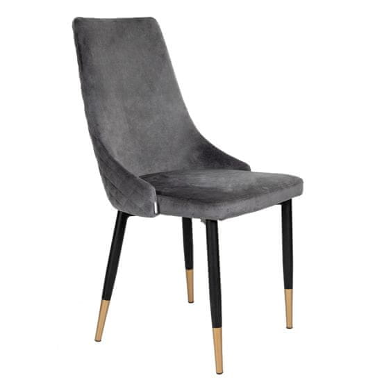 Homla LOGAN velur stol sive barve 44x44x92 cm | mimovrste=)