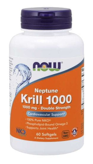 NOW Foods Krill Oil Neptune, 1000 mg, 60 mehkih kapsul | mimovrste=)
