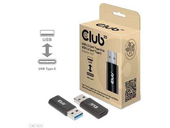 Club 3D CAC-1525 adapter USB-A v USB-C, USB 3.2 Gen1, M/F | mimovrste=)